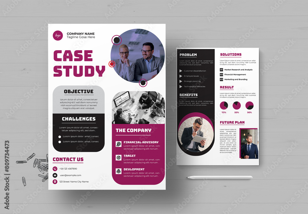 Modern Corporate Case Study Design Stock Template | Adobe Stock