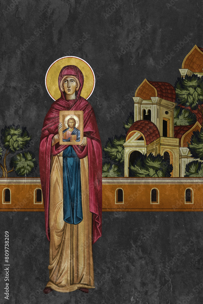 Christian traditional image of Saint Parascheva of the Balkans ...