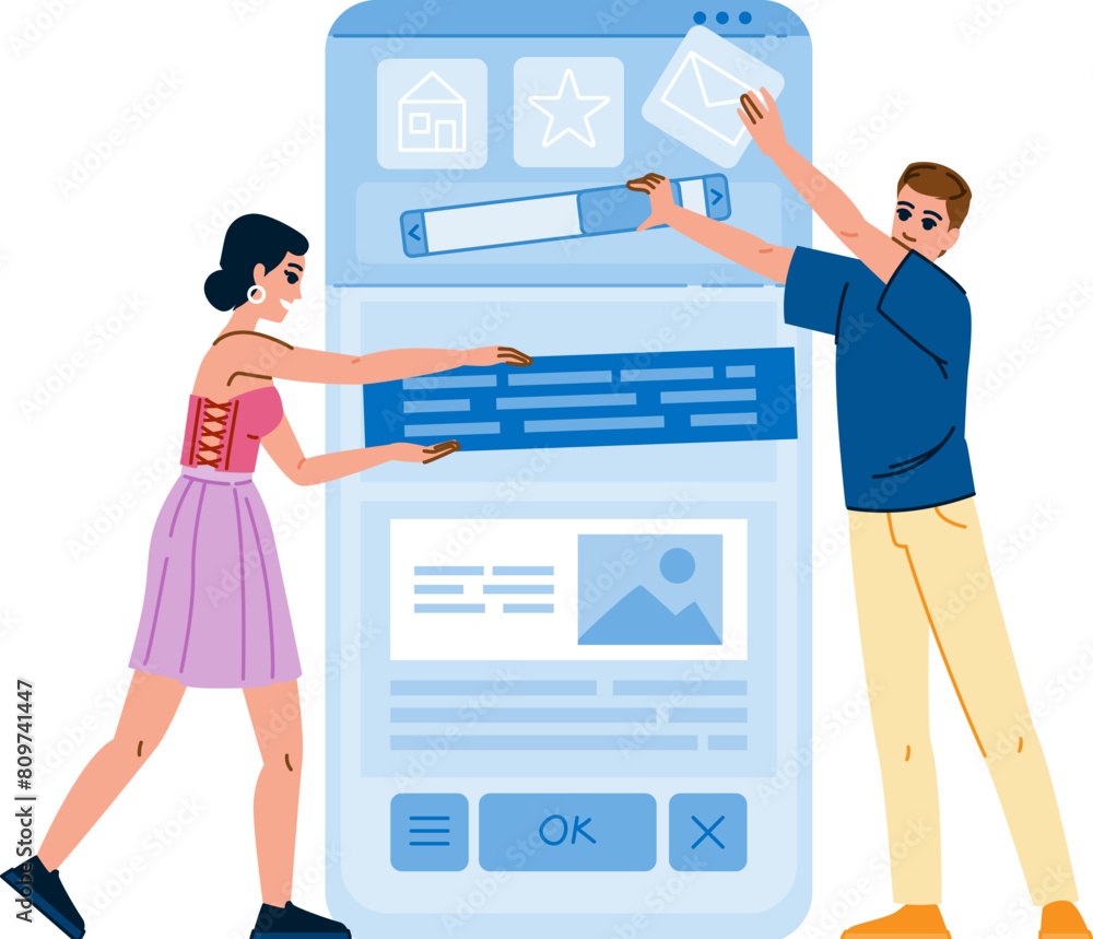 site usability heuristics website vector. wireframe content, layout ...