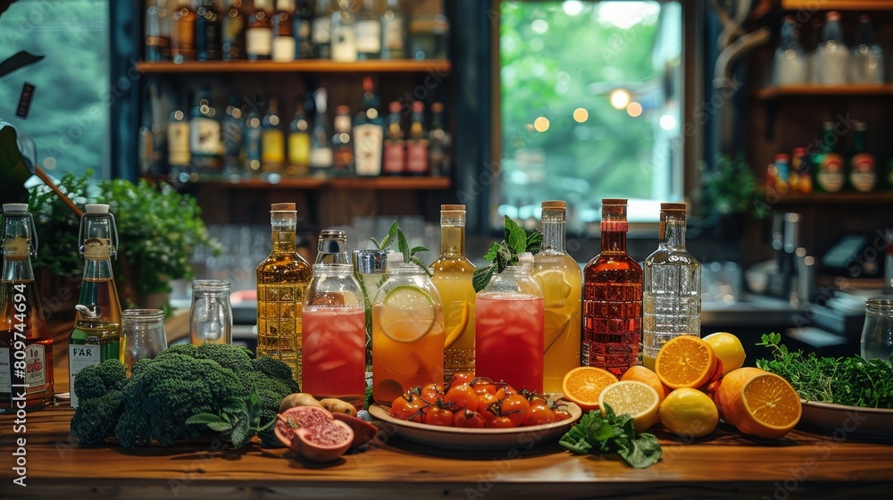 diy mocktail station, set up a mocktail bar with a variety of ...