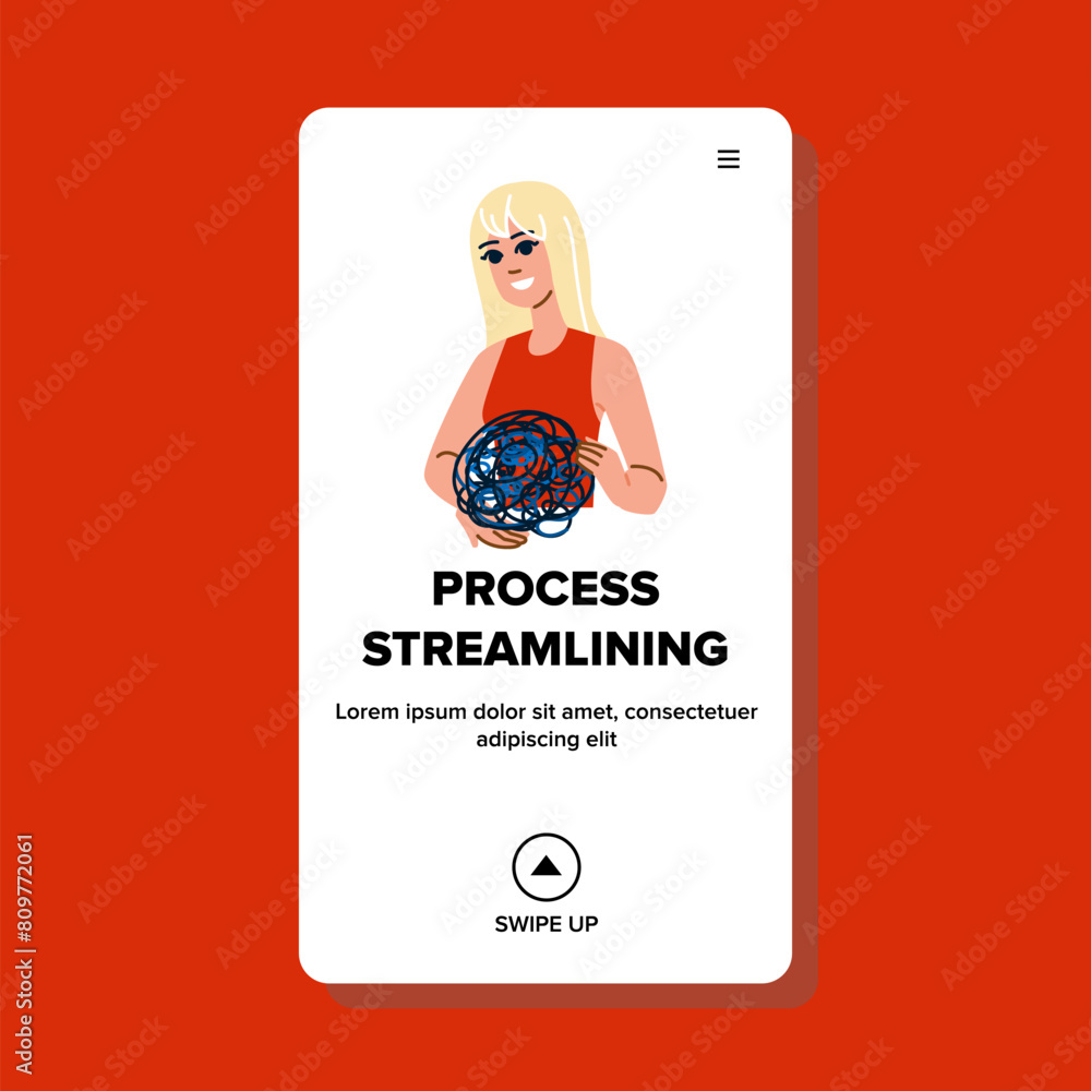 optimization process streamlining vector. workflow integration ...