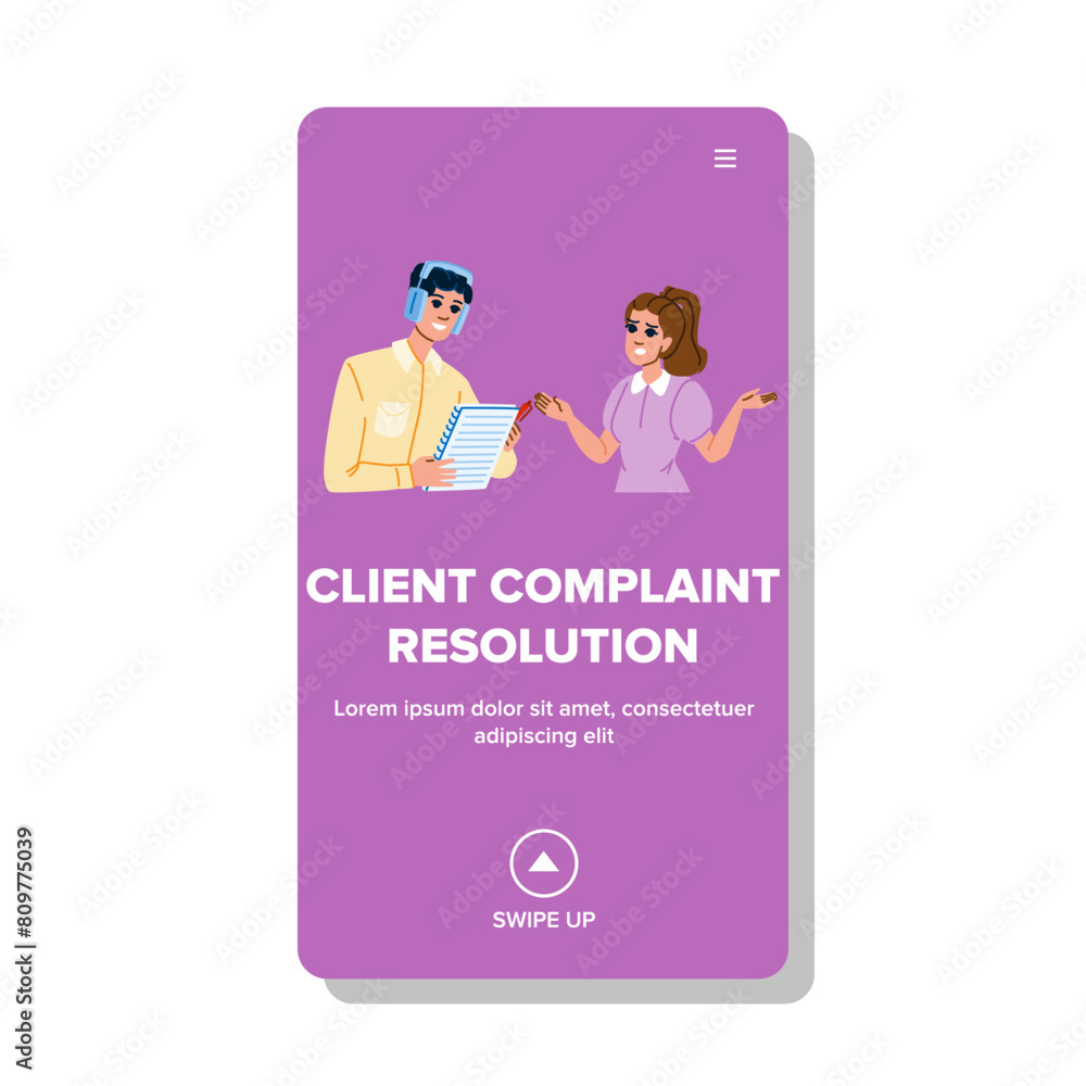 response client complaint resolution vector. communication issue ...