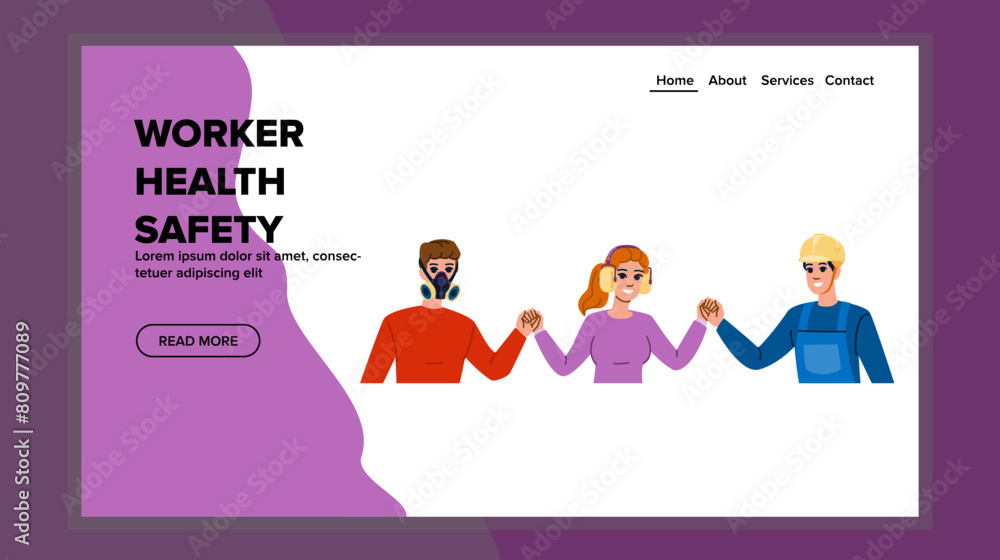 hazards worker health safety vector. protection regulations, training ...