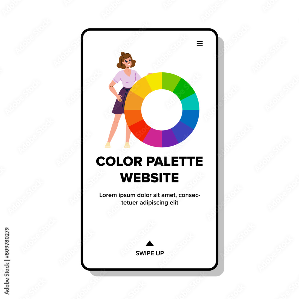 hue color palette website vector. tone shade, contrast bright, pastel ...