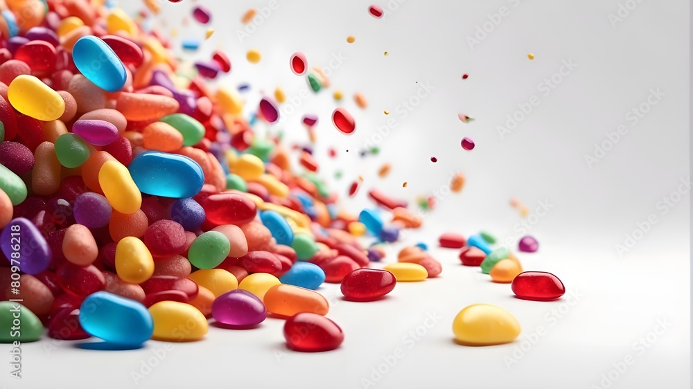 Rainbow candies falling in color over a transparent background, png ...