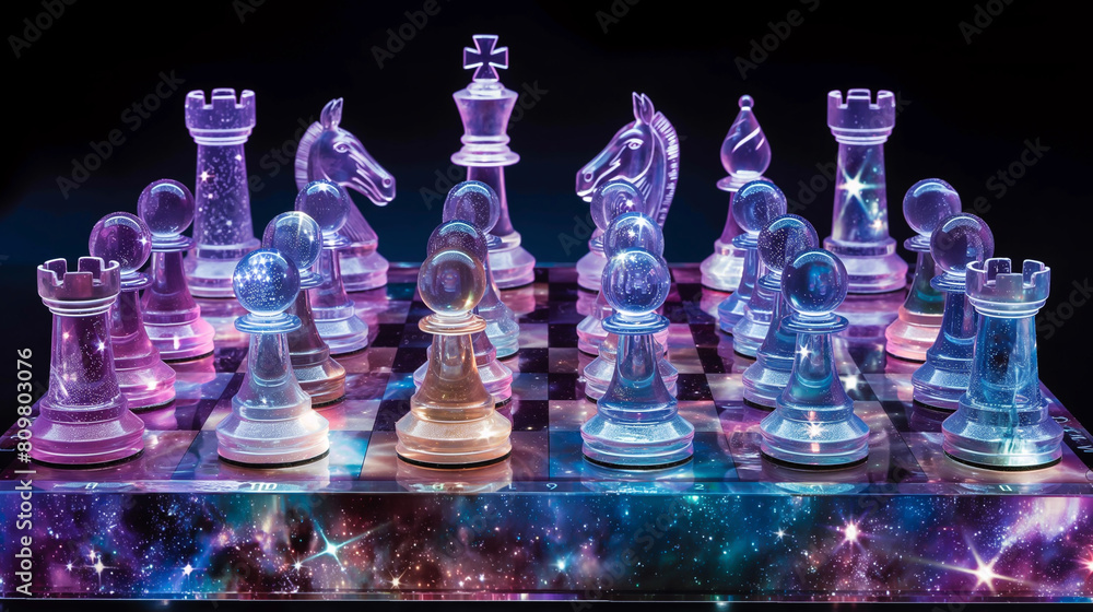 Chess. Modern chess set, space-themed chess set. Designed with luxury ...