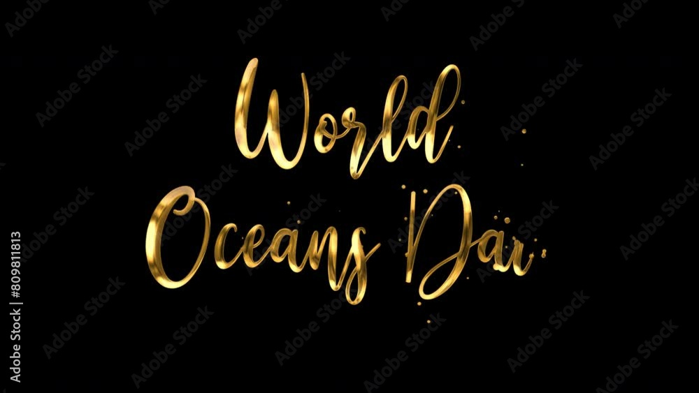 World Oceans Day text animation. 4K Rendering Handwriting Animated in ...