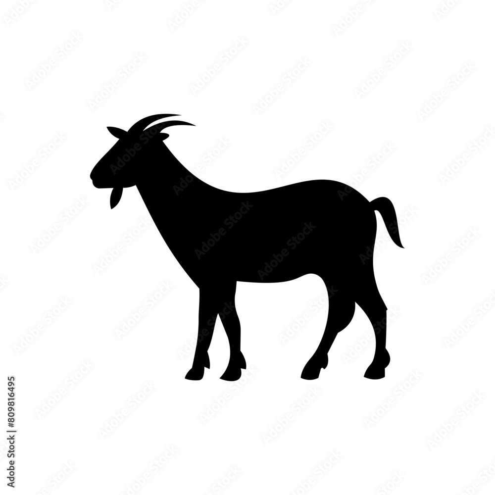 Goat silhouette icon vector. Farm goat, glyph, solid icon. Livestock ...