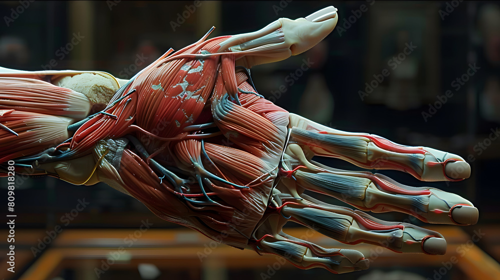 An immersive 360-degree panorama of the muscles of the hand, including ...