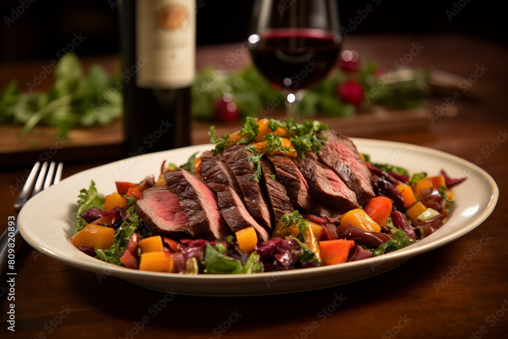 Straccetti Di Manzo Traditional Italian Warm salad with sliced fried ...