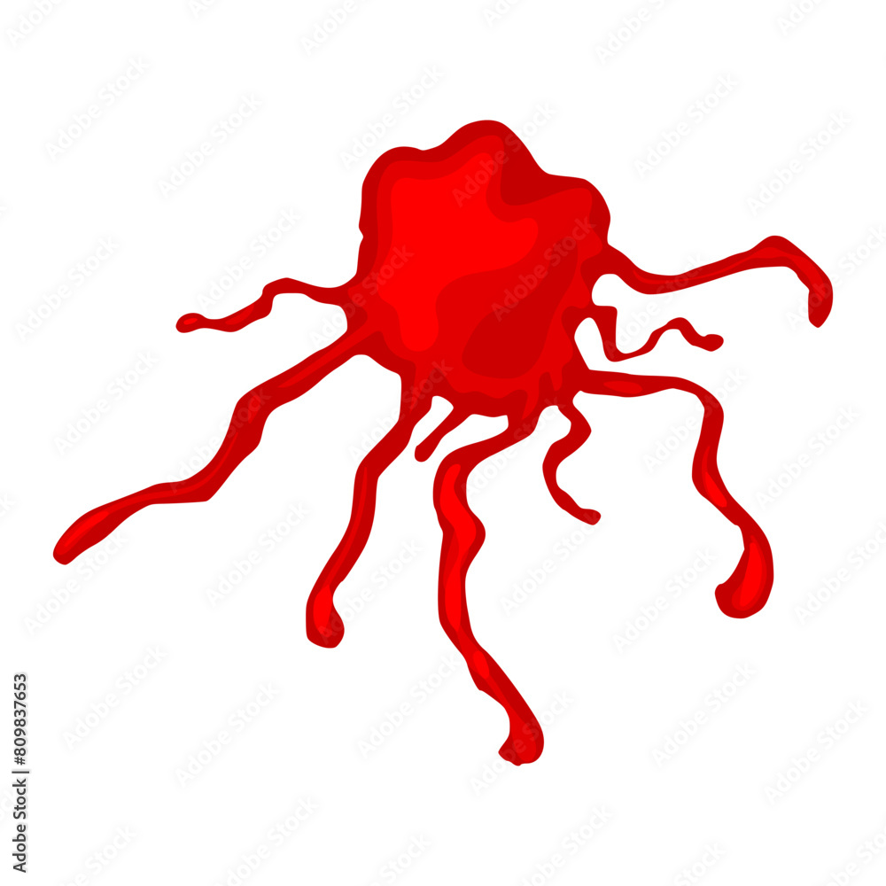 Vetor de splash blood splatter cartoon. stain red, texture ink ...