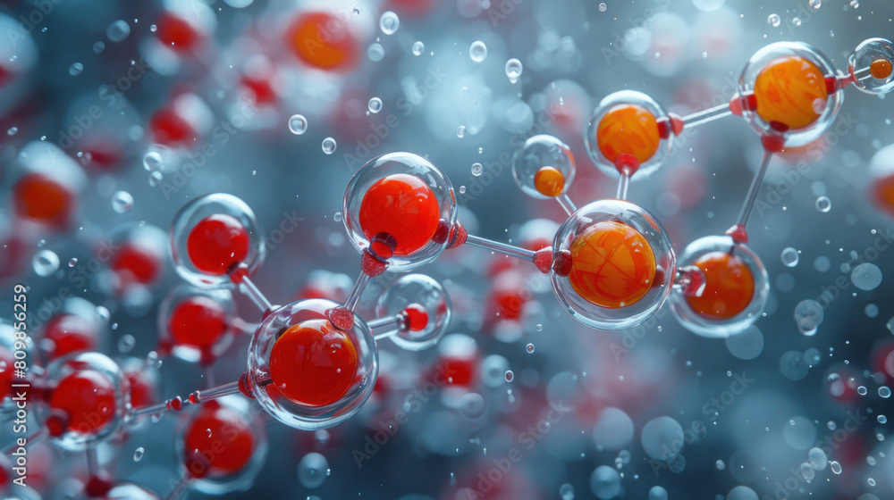 abstract structure of the molecule atom model, a stunning ...