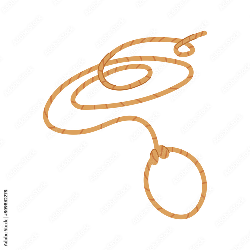 western lasso cartoon. rodeo frame, string border, line knot western ...