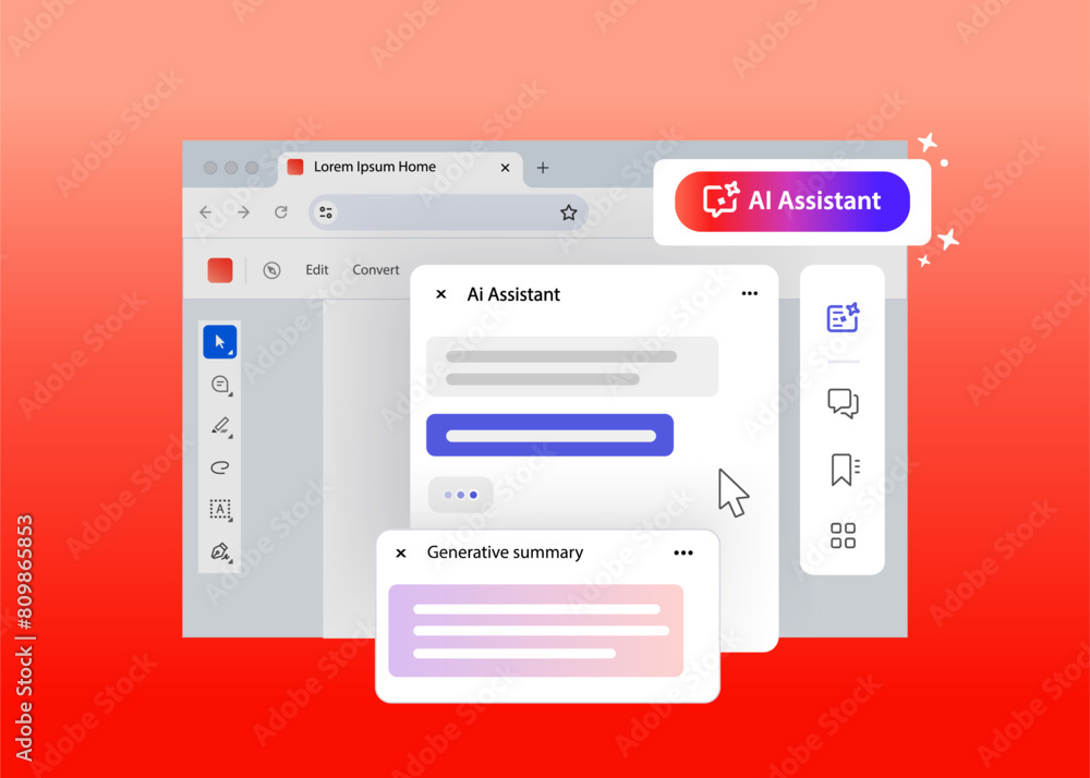 AI Assistant in pdf reader. Generative summary answer from artificial ...