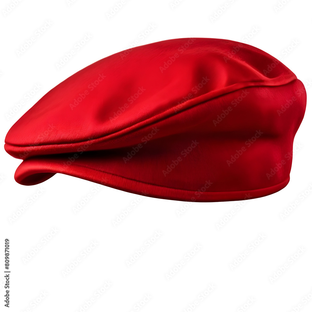 Red french cap beret side view isolated on transparent background ...