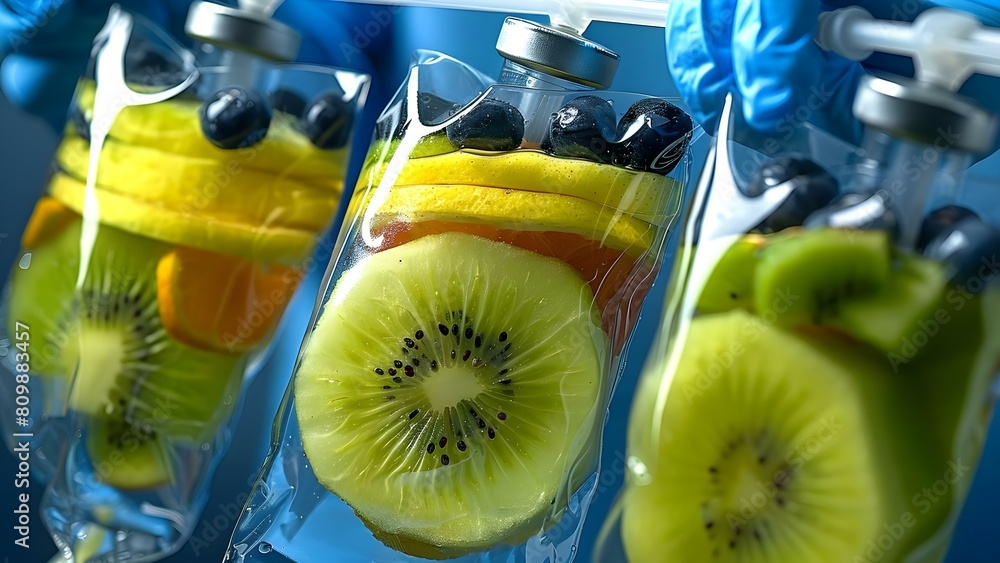 Doctor uses IV bag filled with fruit slices for a creative display ...