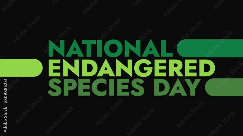 National Endangered Species Day colorful motion graphics seamlessly ...
