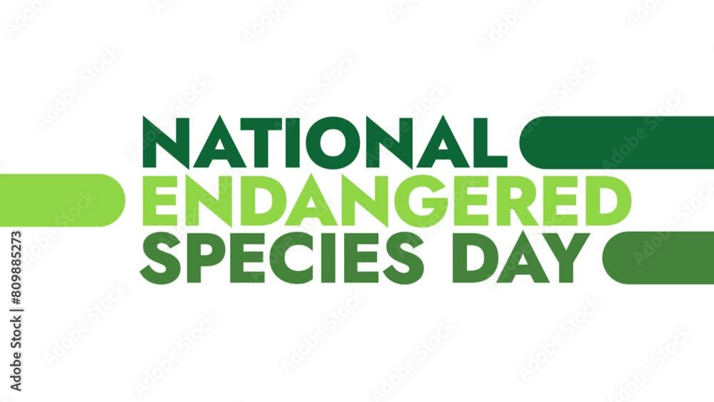 National Endangered Species Day colorful motion graphics seamlessly ...