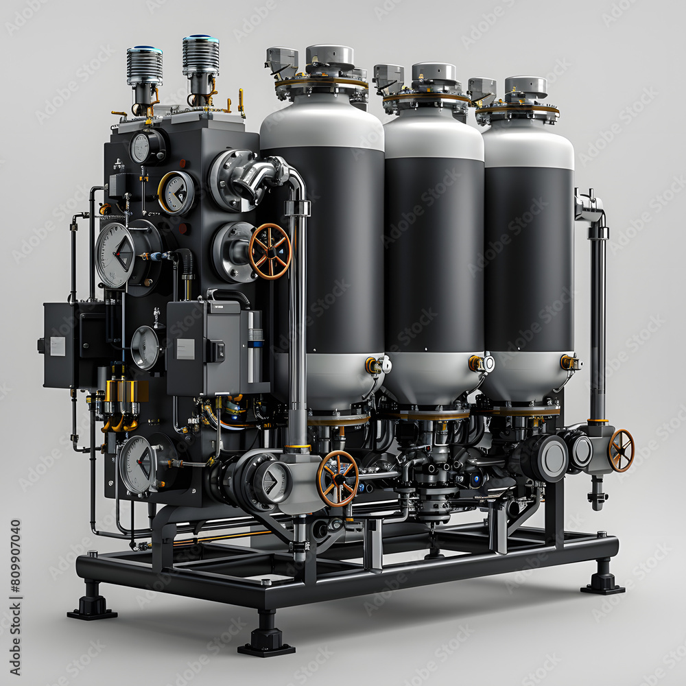 Hydrogen purification unit and membrane isolated on white background ...