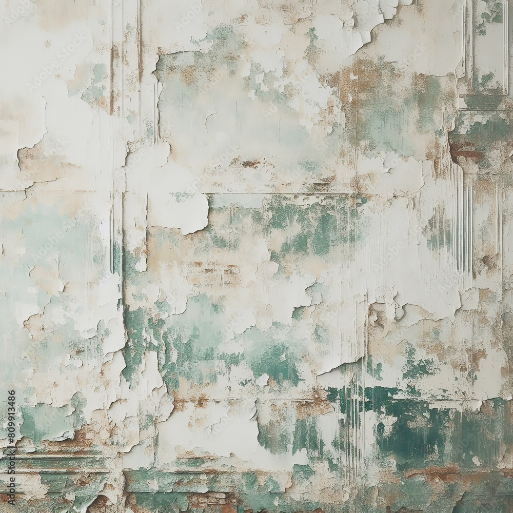 sfondo grunge di muro urbano rovinato decadente color verde rame ...