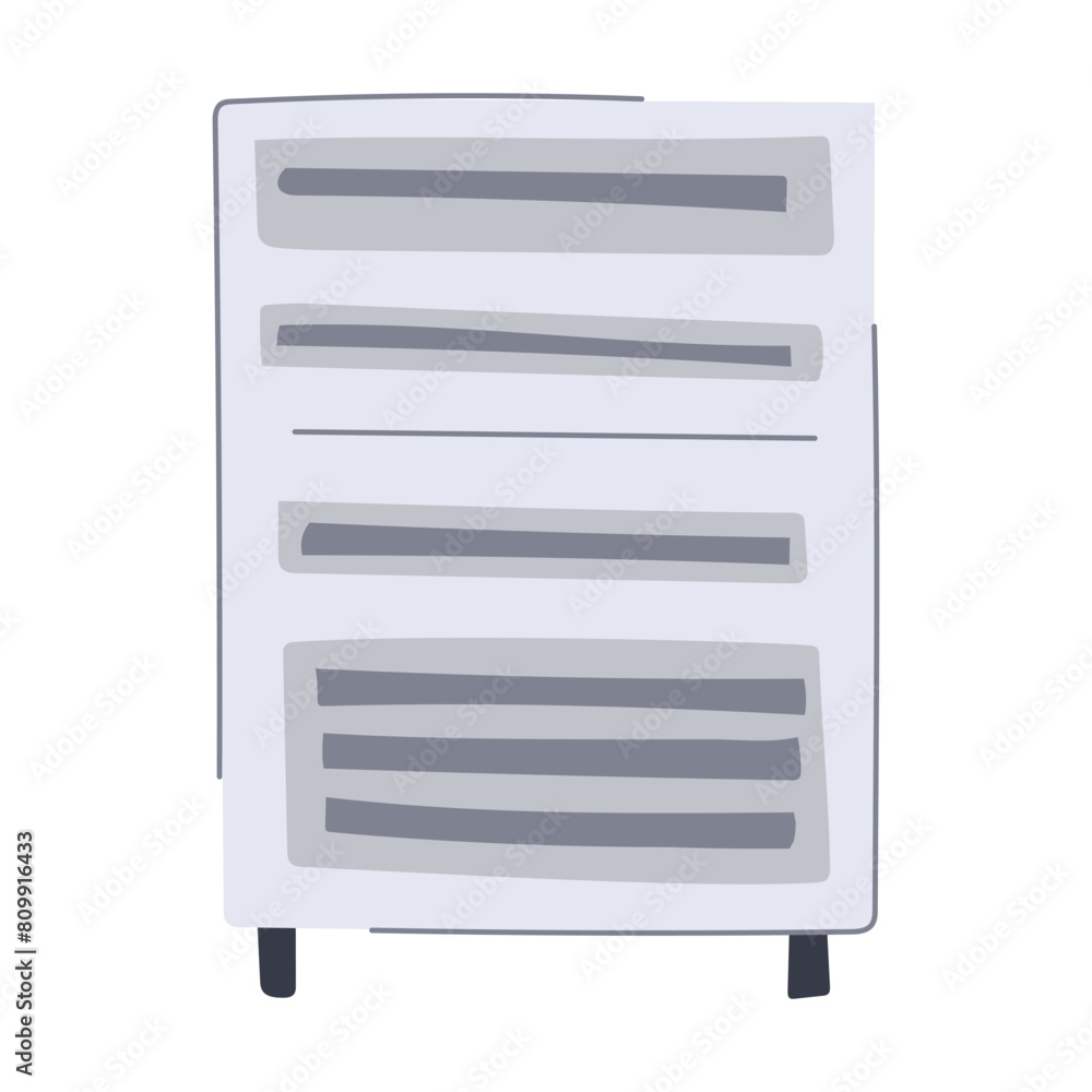 web server rack cartoon. room storage, information communication ...