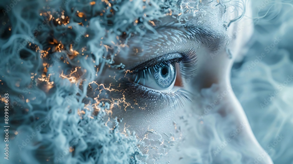 Design a promotional poster for a cyberneuron art exhibition Stock Photo | Adobe Stock