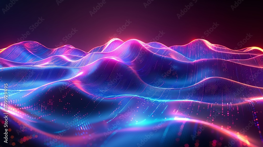 3D Hologram Waves flat design front view motion theme animation Triadic ...
