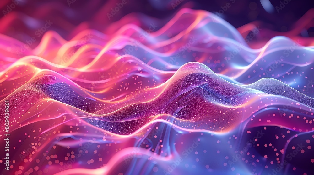 3D Hologram Waves flat design front view motion theme animation Triadic ...