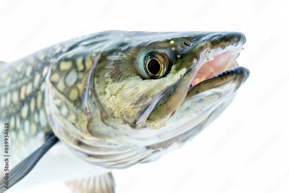 Spotted Muskie Fish: Freshwater Predator with Sharp Teeth, Isolated on ...