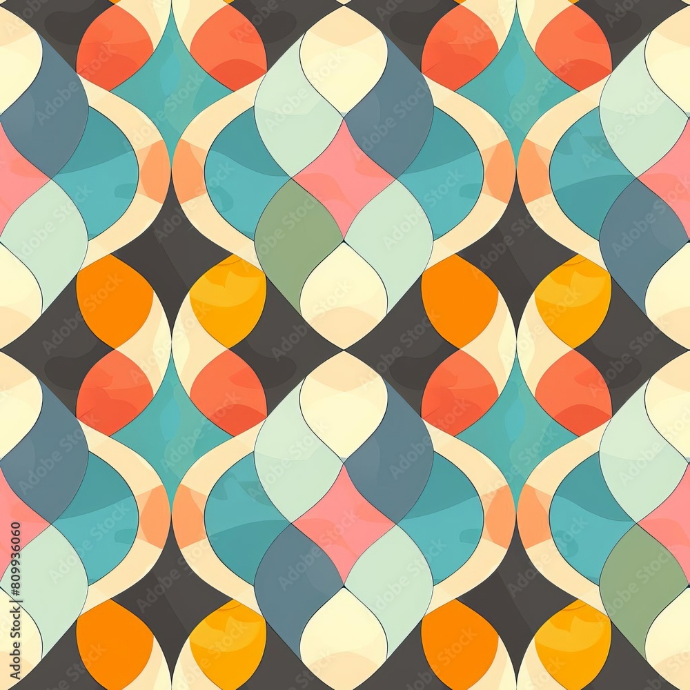 Create a seamless checker pattern in 2D, featuring a pastel color ...