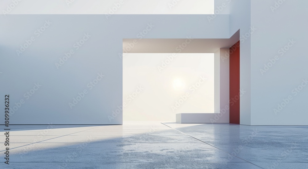 Minimalist Architectural Design: White Building with Open Space ...
