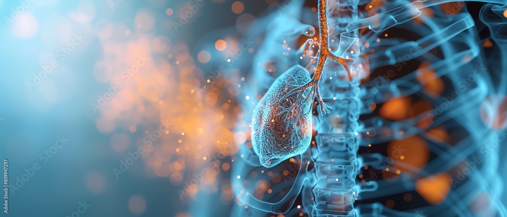 Pulmonologist explaining lung conditions using a medical Xray image of ...