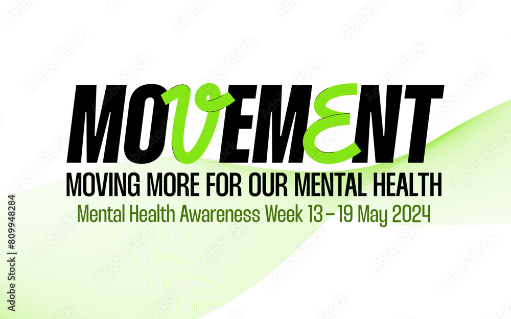 Movement typography design. Mental health awareness week theme banner ...
