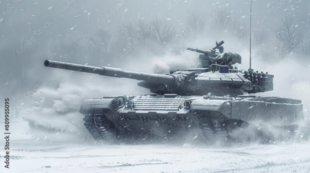 A photorealistic depiction of an Military tank M1 Abrams battling a ...