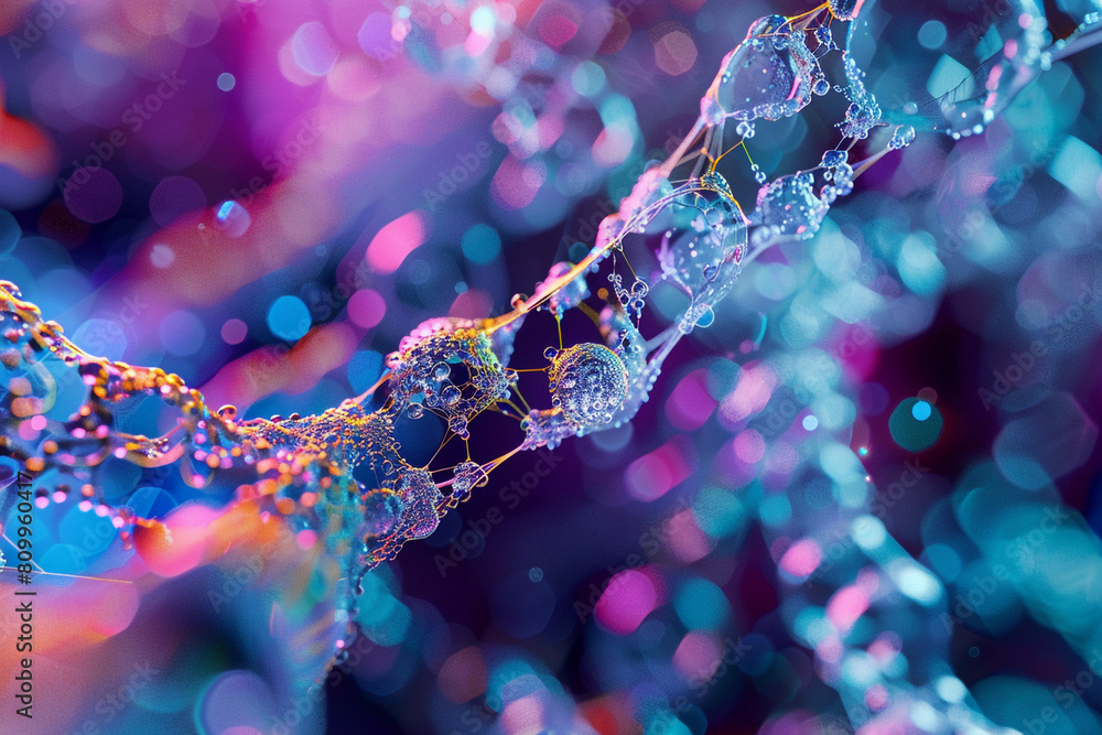 microscopic view of a synthetic polymer used in biomedical engineering ...