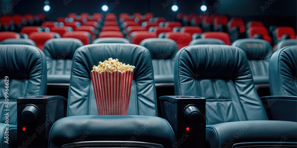 Reserved Seats: Empty Movie Theater Sets the Stage with Popcorn and ...