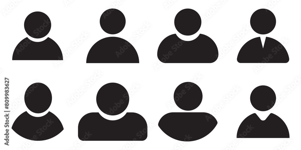 User Profile icon set. Monochrome People sign. account symbol. Leader ...