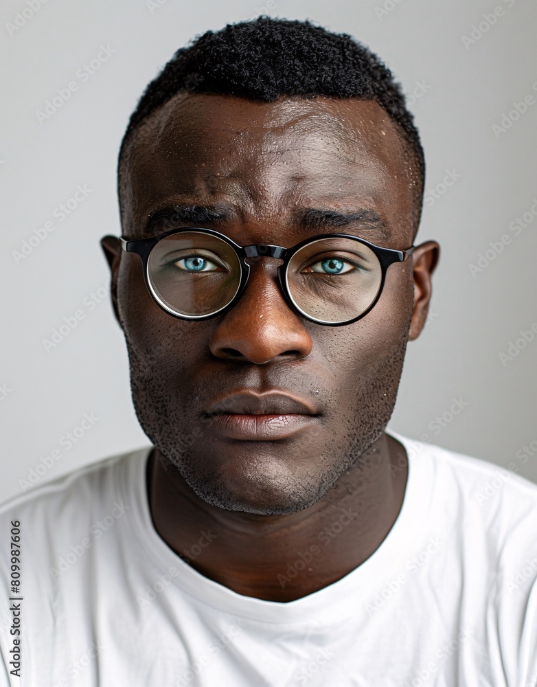 ID Photo for Passport : African adult man with straight short black ...