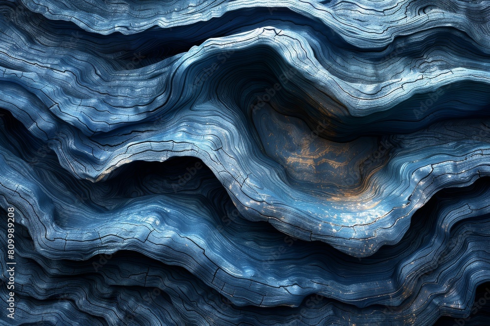 Depth and complexity are depicted in this abstract image with blue wavy ...