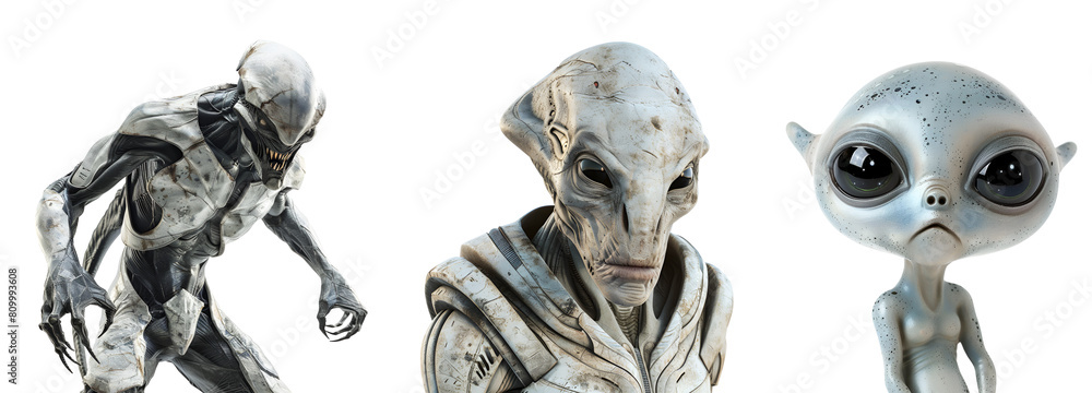 Gray Alien Set in Different Models: From Baby Alien to Aggressive Alien ...