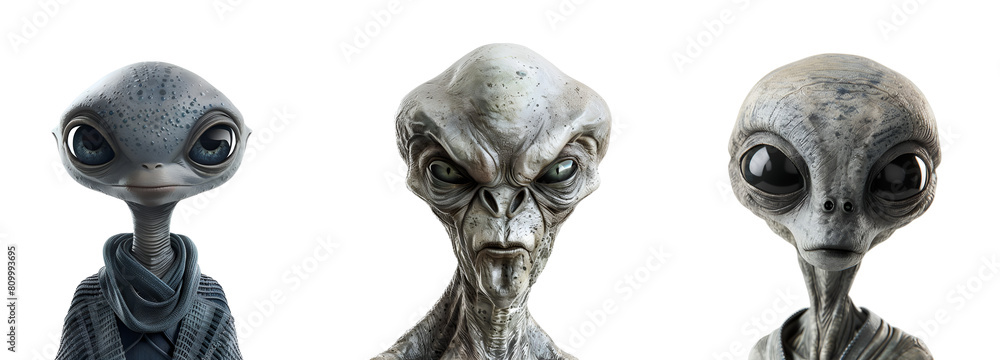 Gray Alien Models Set: Featuring Baby Alien and Aggressive Alien ...