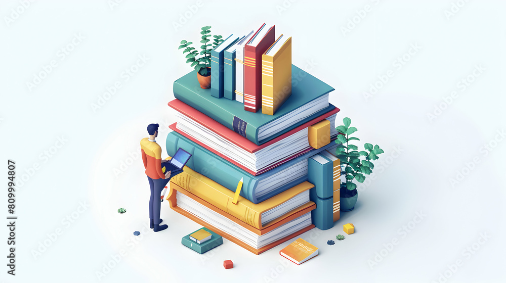 3D cute icon as Leadership Author Signing Books concept as A renowned ...