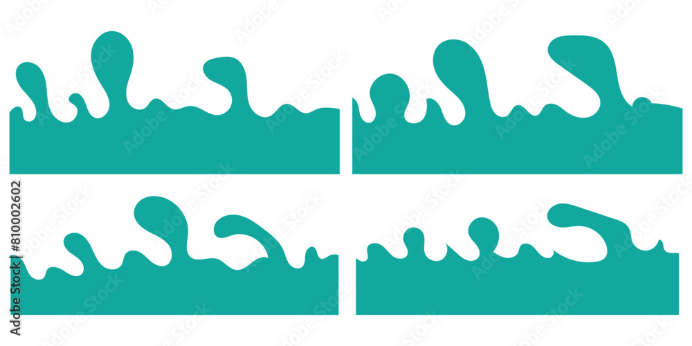 Website border and header set with drops, waves, organic and geometric ...
