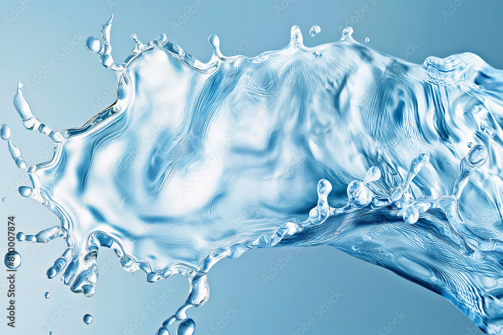 Clear, dynamic splash of water captured in high detail, illustrating ...