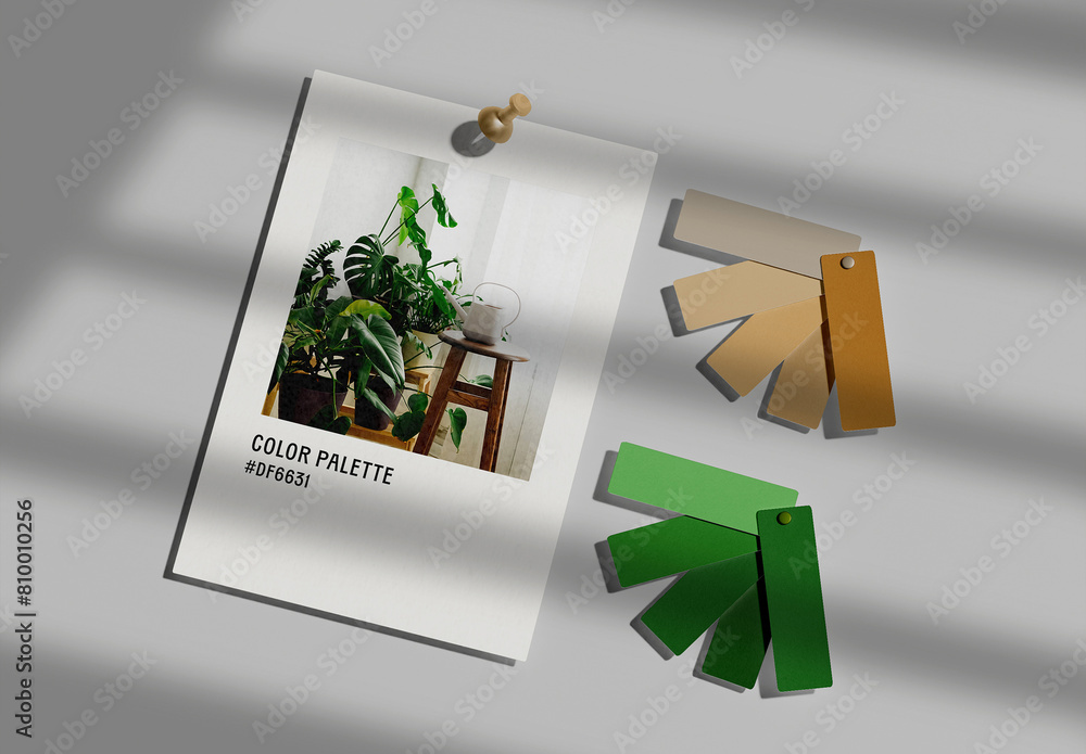 Instant Photo with Color Palette Test Mockup Stock Template | Adobe Stock