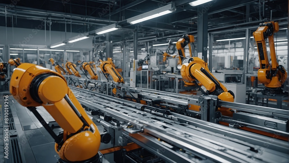 Robotic Arm Conveyor Line Manufacturing Industrial Electronic Devices ...