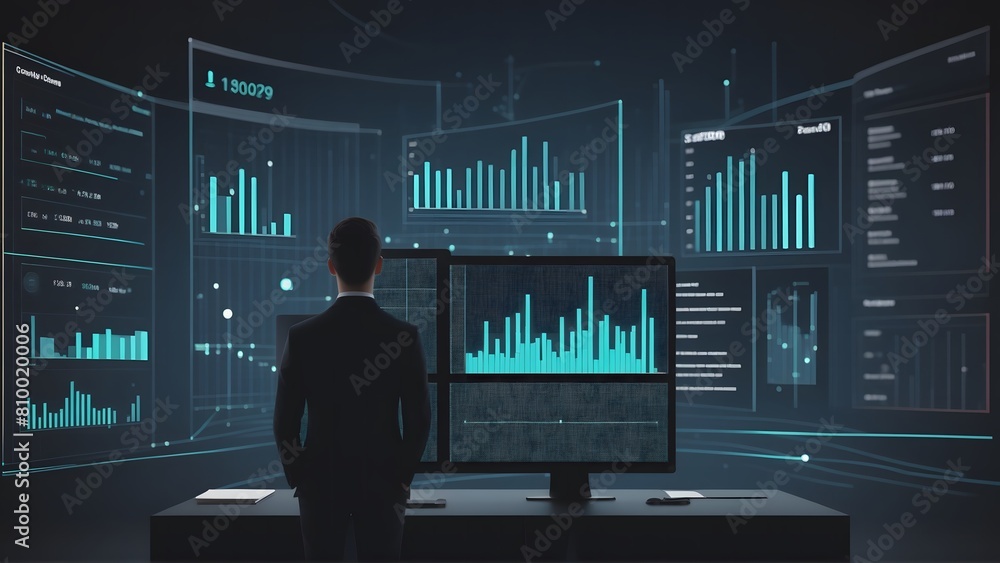 "Experience data presentation: A person analyzing data charts crafted ...