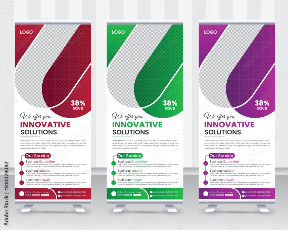 Modern creative corporate business standee x rollup pullup signage ...