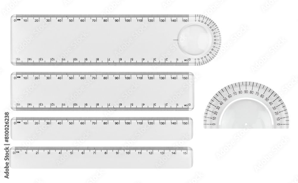 set plastic stationery ruler in centimeters and millimeters with ...