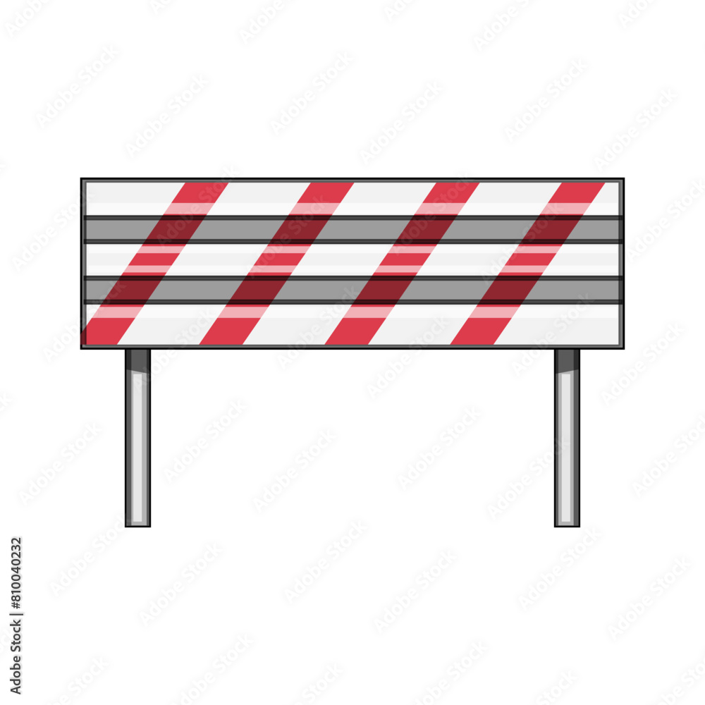 steel guard rails cartoon. safety metal, asphalt block, side line steel ...